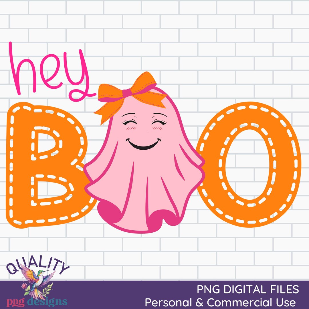 Hey Boo Png | Halloween Ghost Sublimation Design | Fall Digital Image ...