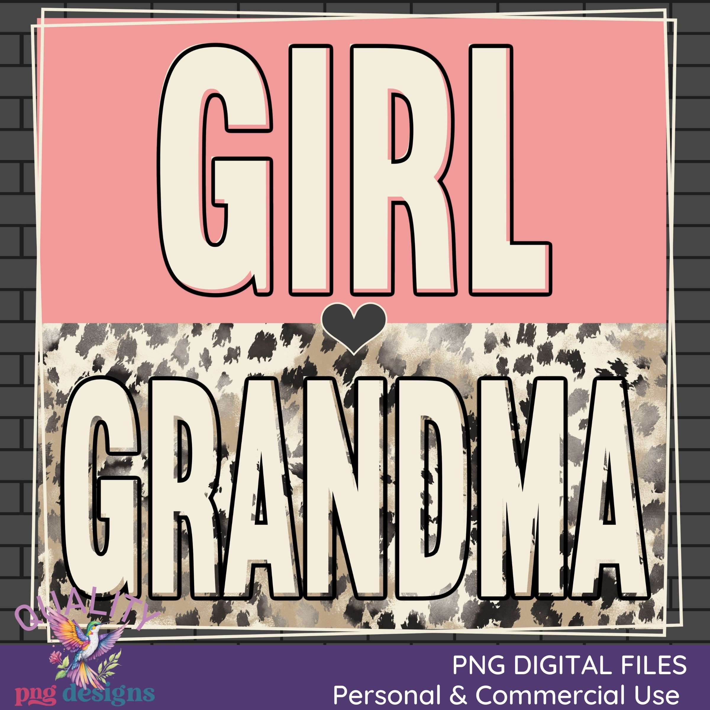 Girl Grandma Png | Grandma of Girls Sublimation | Digital Download ...