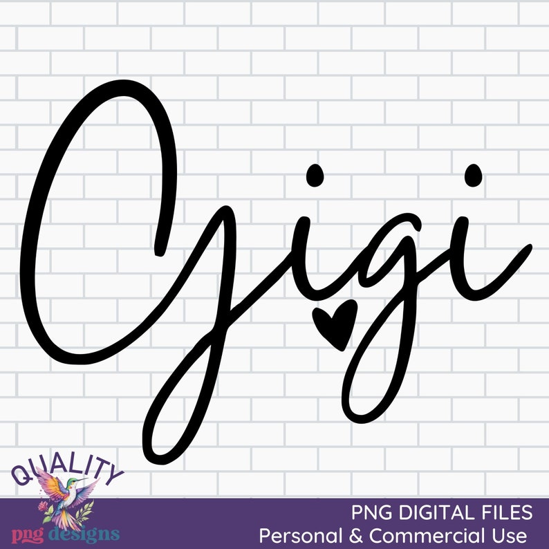 Gigi PNG Gigi Clipart Commercial Use Digital Download DTG Print Design ...