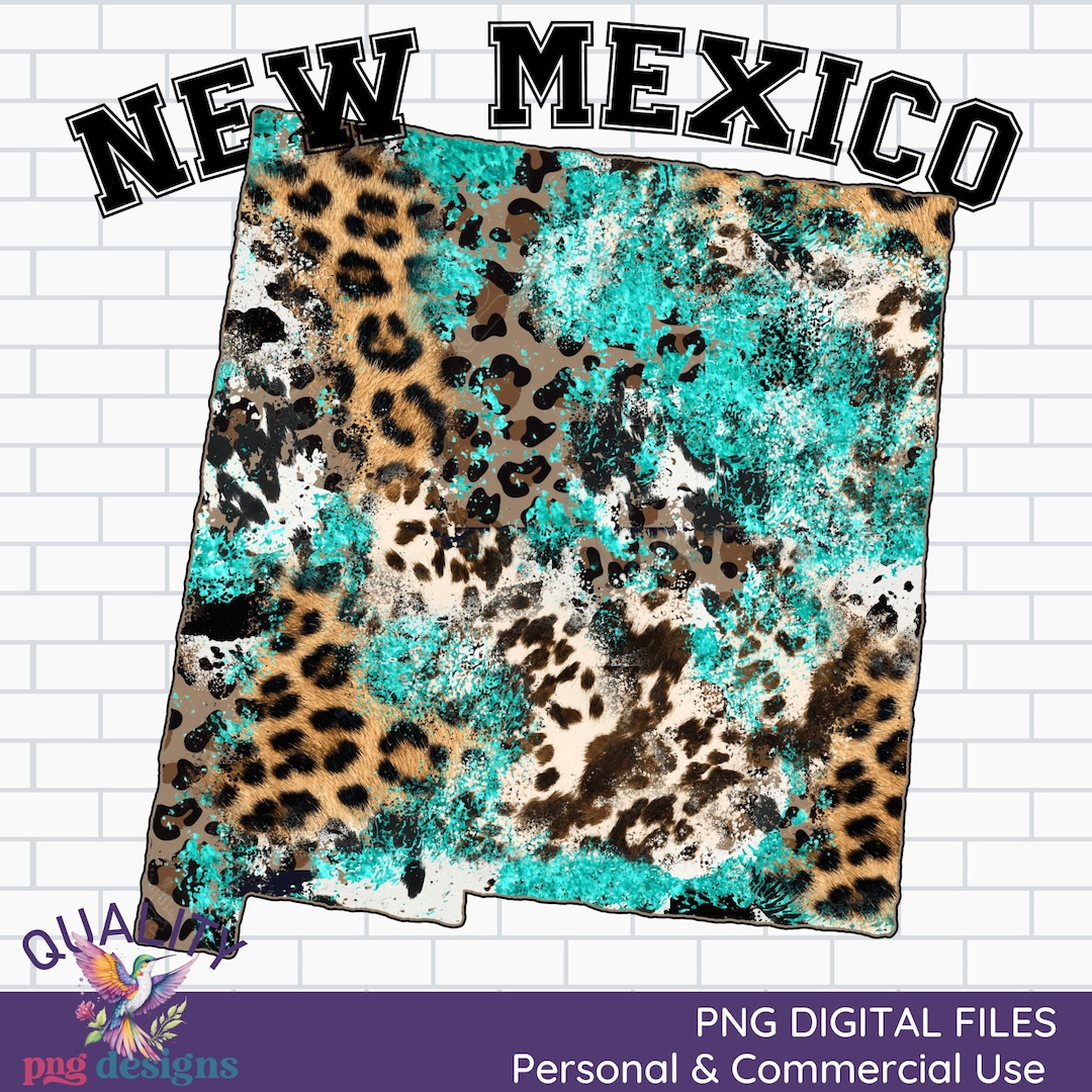 New Mexico State Png | New Mexico Sublimation Clipart | Cowhide Leopard ...