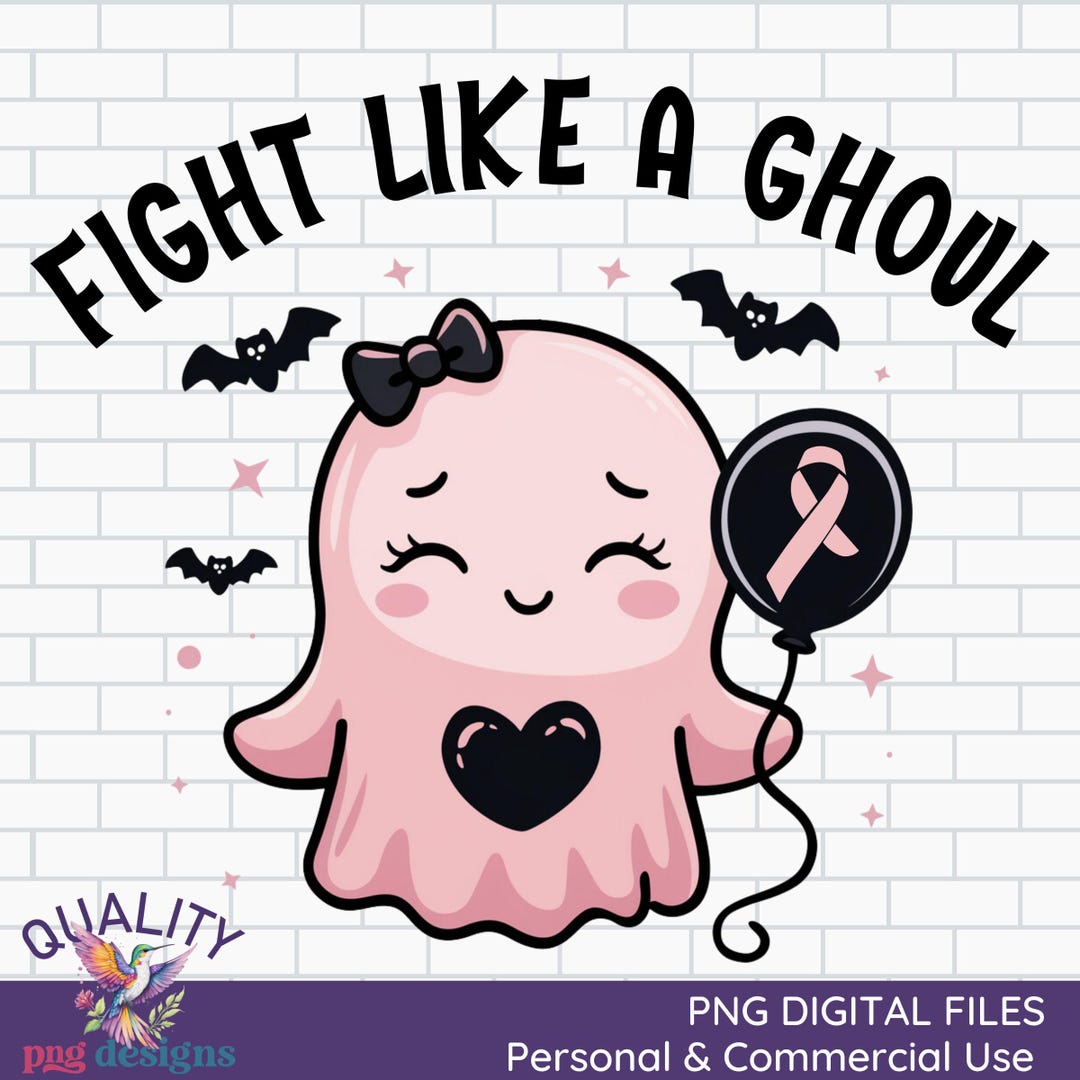 Breast Cancer Awareness Png | Fight Like a Ghoul DTG Digital File ...