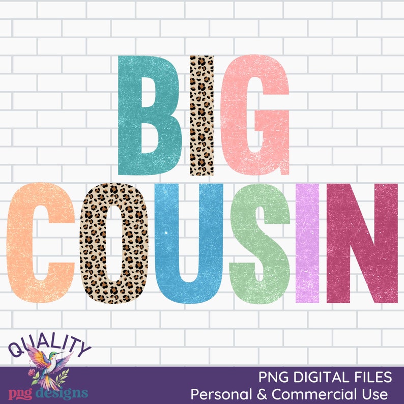 Vintage Big Cousin Png Promoted to Cousin Sublimation Digital Download ...