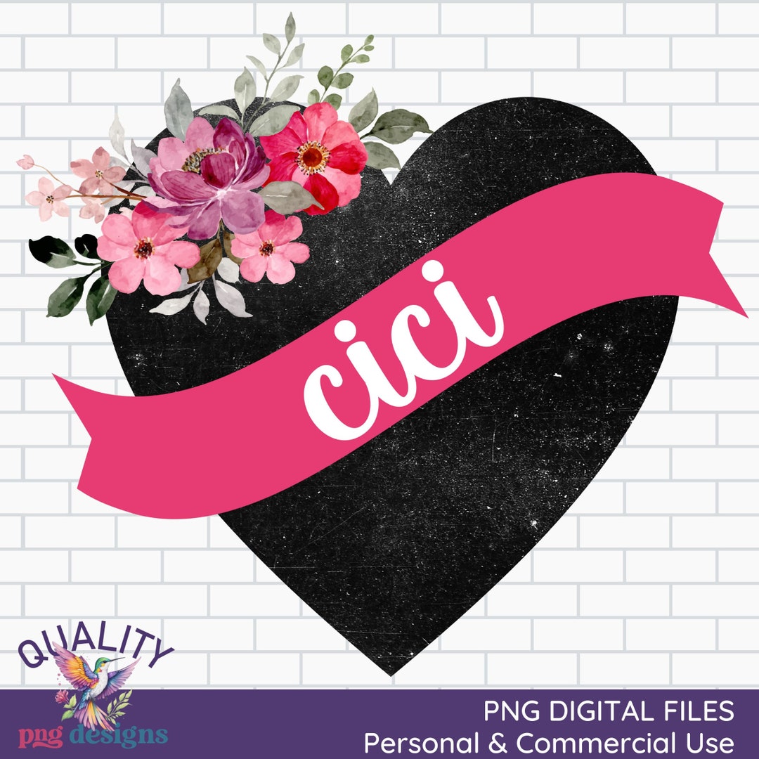 Cici Heart Png | Vintage Watercolor Floral Image | Cici Love | Print on ...