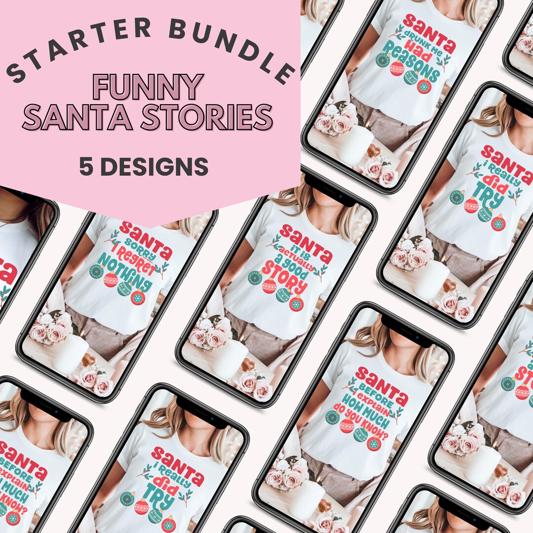 Santa Stories Group Starter Bundle PNG, Funny Holiday Sublimation ...