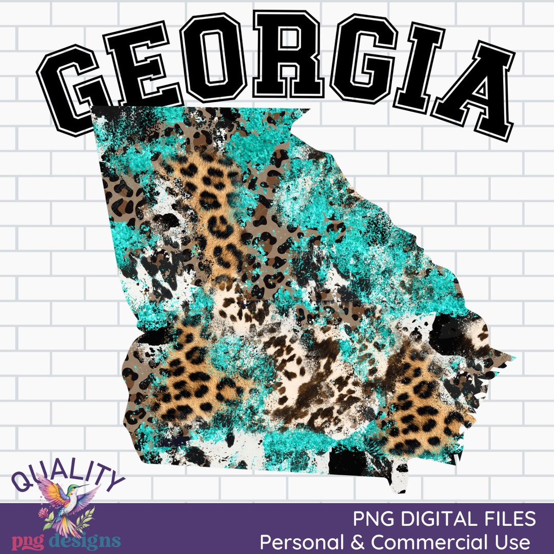 Georgia State Png | Georgia Sublimation Clipart | Cowhide Leopard Print ...