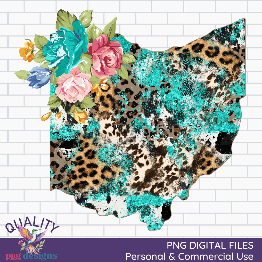 Ohio State Png | Ohio Sublimation | Cowhide Leopard Print Design ...