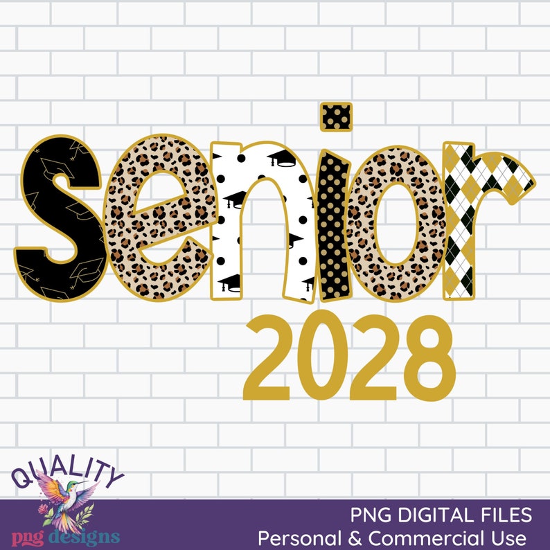 Senior 2028 Png | Senior POD DTG Digital Files | Leopard Print ...