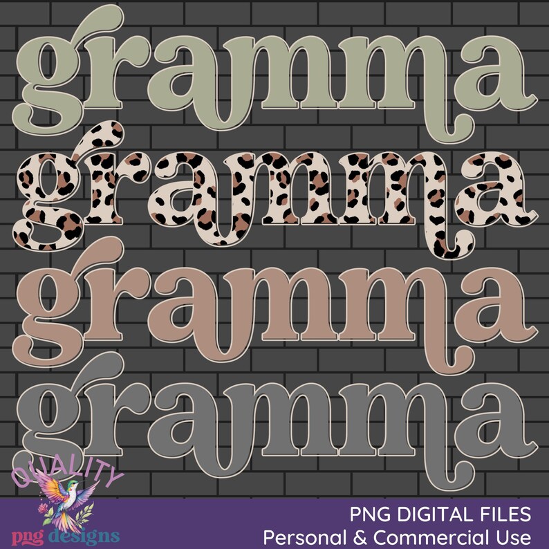 Gramma PNG Gramma Stacked Clipart Commercial Use Digital Download Print ...