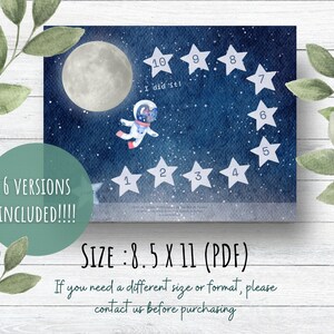Space Reward Chart Printable Kids Routine Chart Digital Download ...