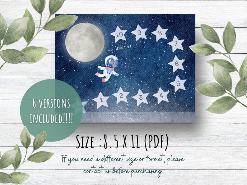 Space Reward Chart Printable Kids Routine Chart Digital Download ...