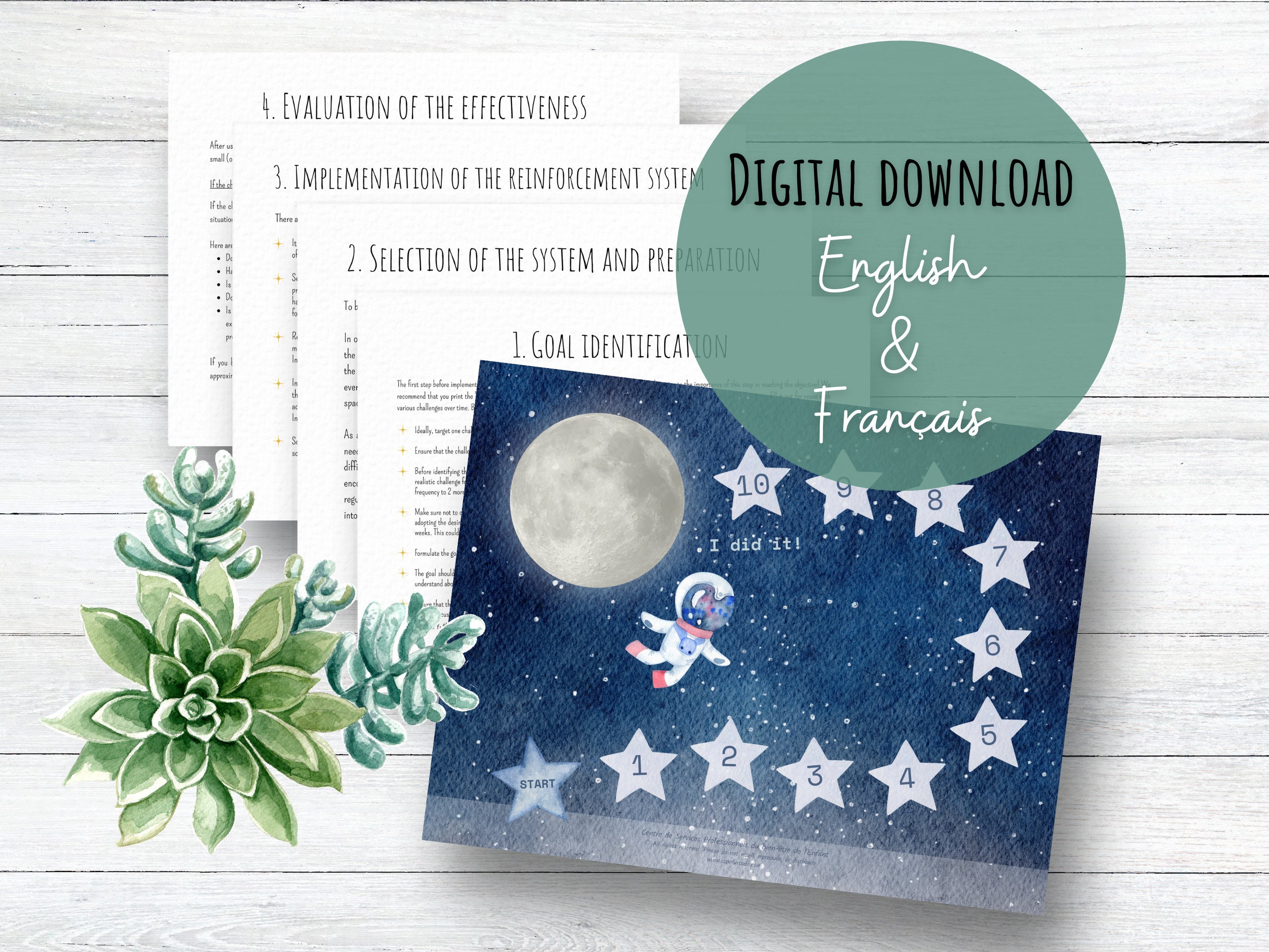 Space Reward Chart Printable Kids Routine Chart Digital Download ...