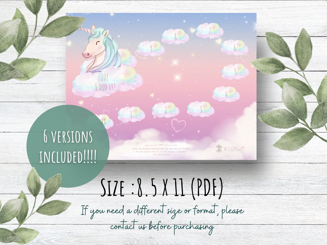 Unicorn Reward Chart Printable Kids Routine Chart Digital Download ...