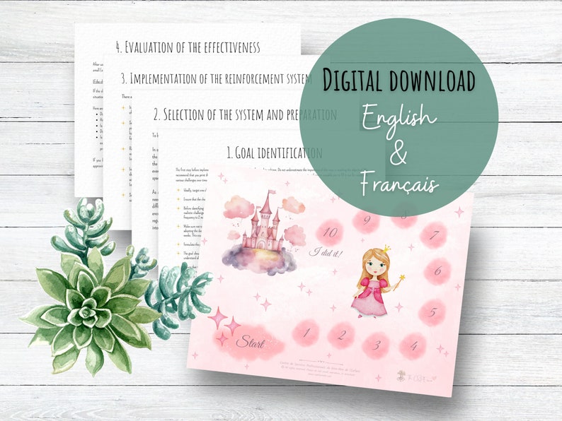 Princess Reward Chart Printable Kids Routine Chart Digital - Etsy