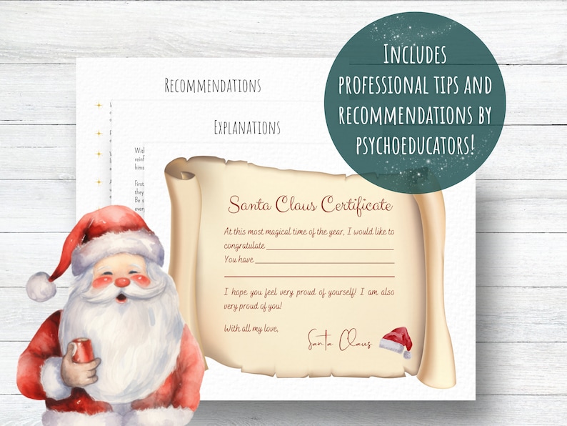 Certificate of Congratulations From Santa Claus Christmas Printable ...