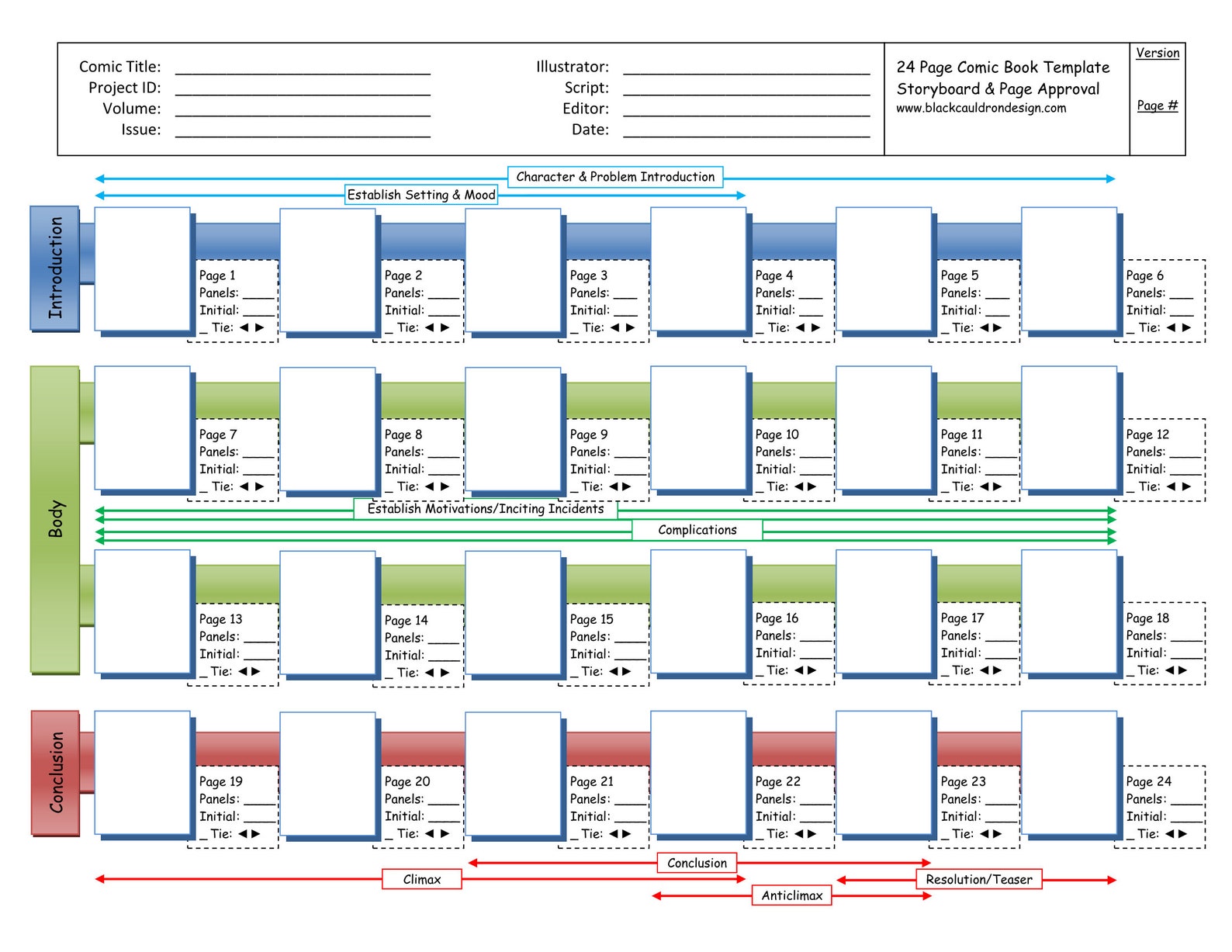 24-page Comic Book Storyboard Template [DIGITAL DOWNLOAD] - Etsy
