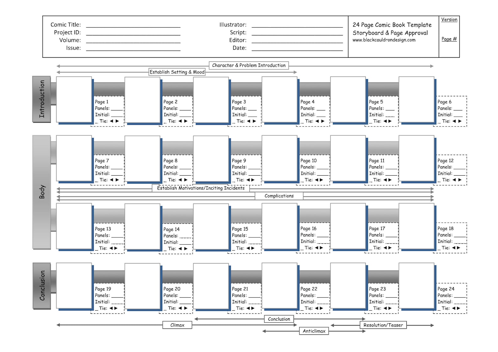 24-page Comic Book Storyboard Template [DIGITAL DOWNLOAD] - Etsy