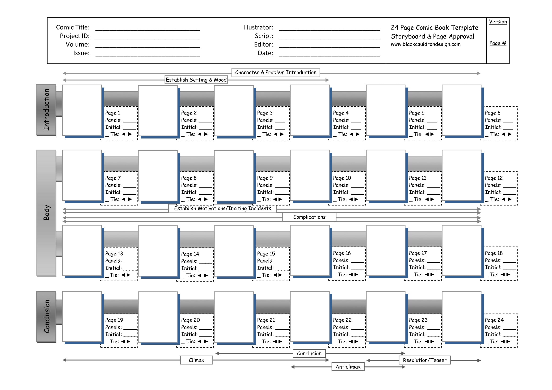 24-page Comic Book Storyboard Template [DIGITAL DOWNLOAD] - Etsy