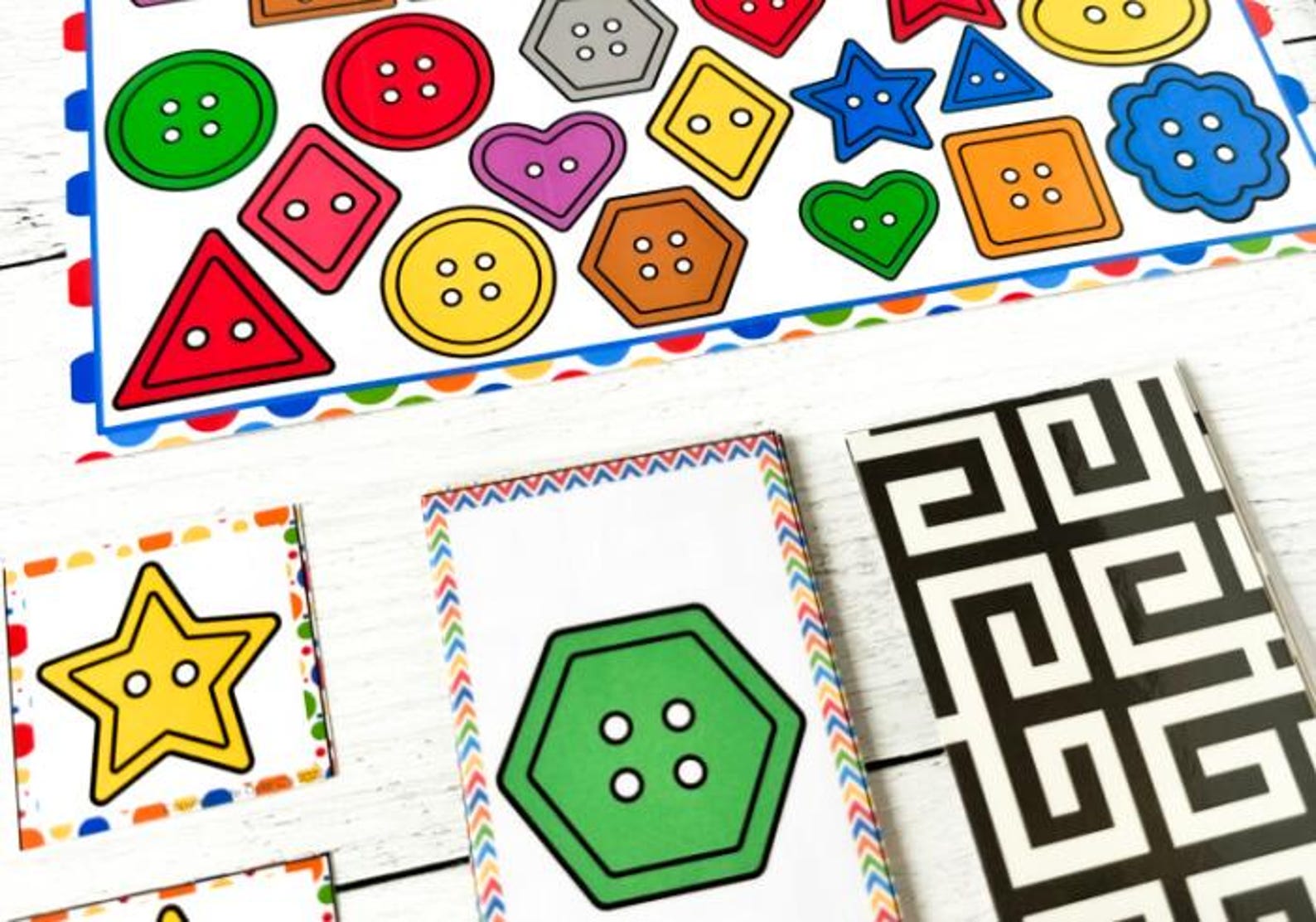 Buttons and Shapes I Spy Board Game for Kids - Etsy