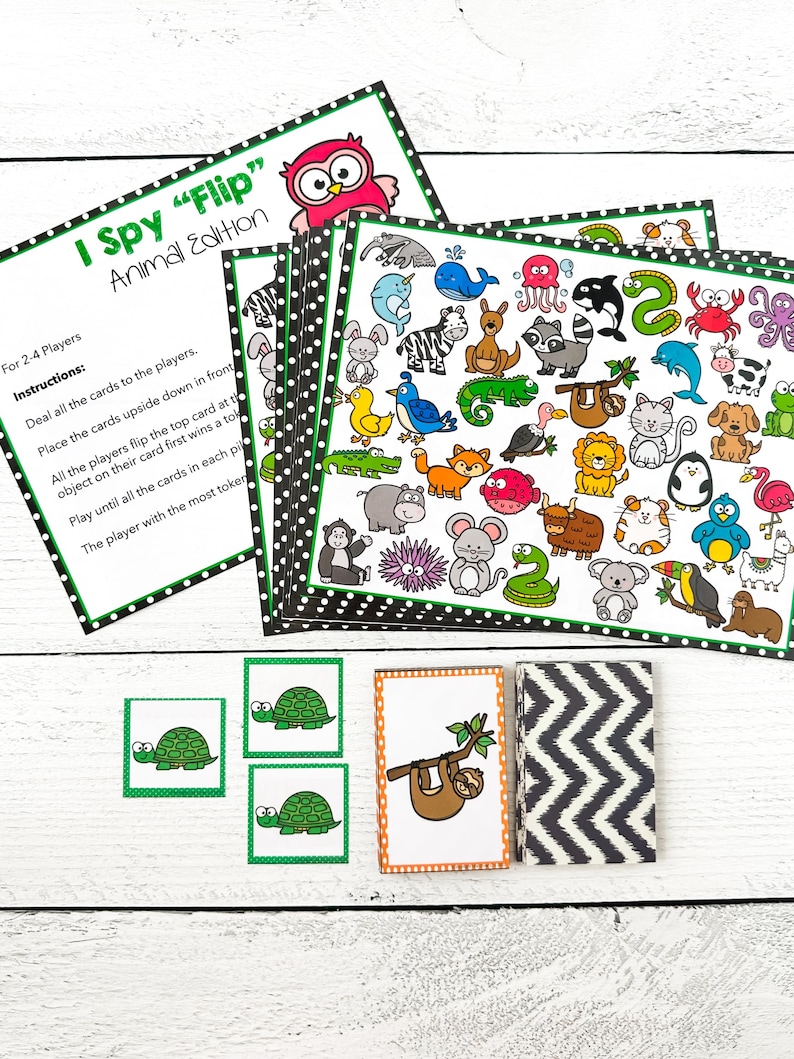 Animals I Spy Board Game for Kids - Etsy