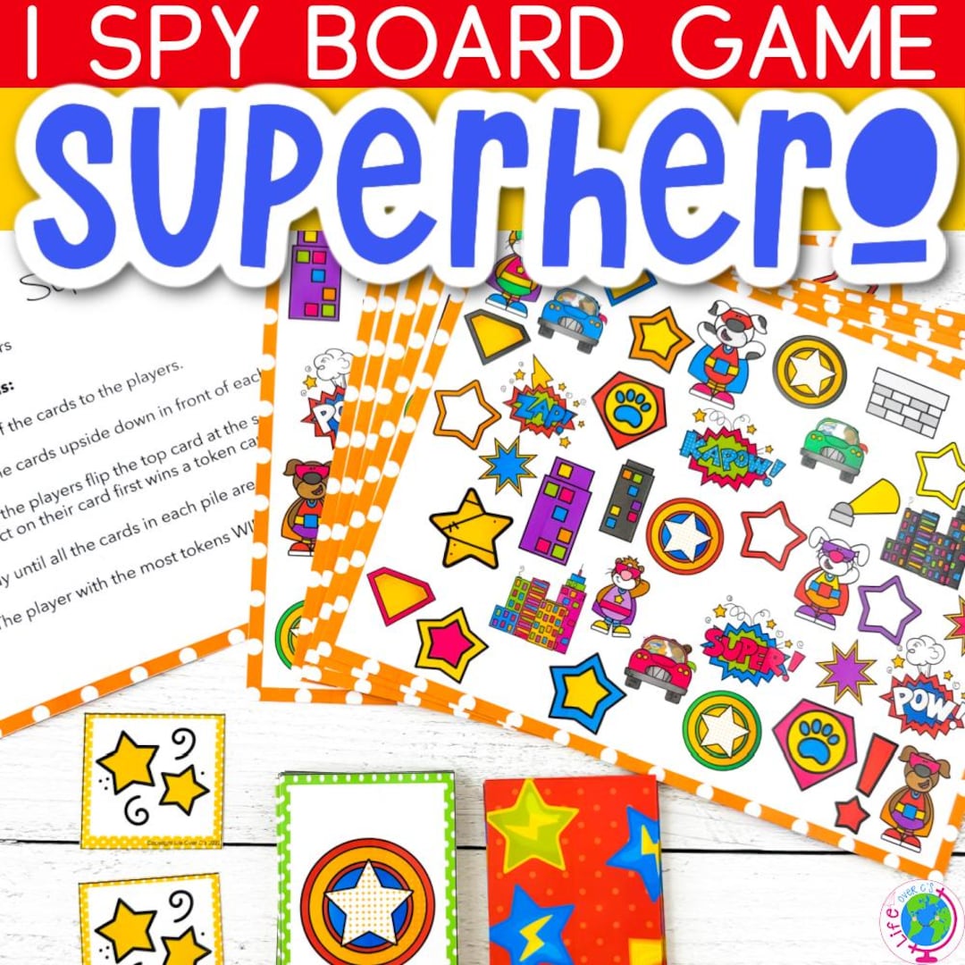 Superhero I Spy Board Game for Kids - Etsy