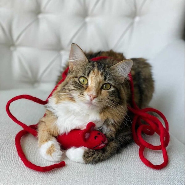 Cat Felt Mouse Toy - Etsy UK