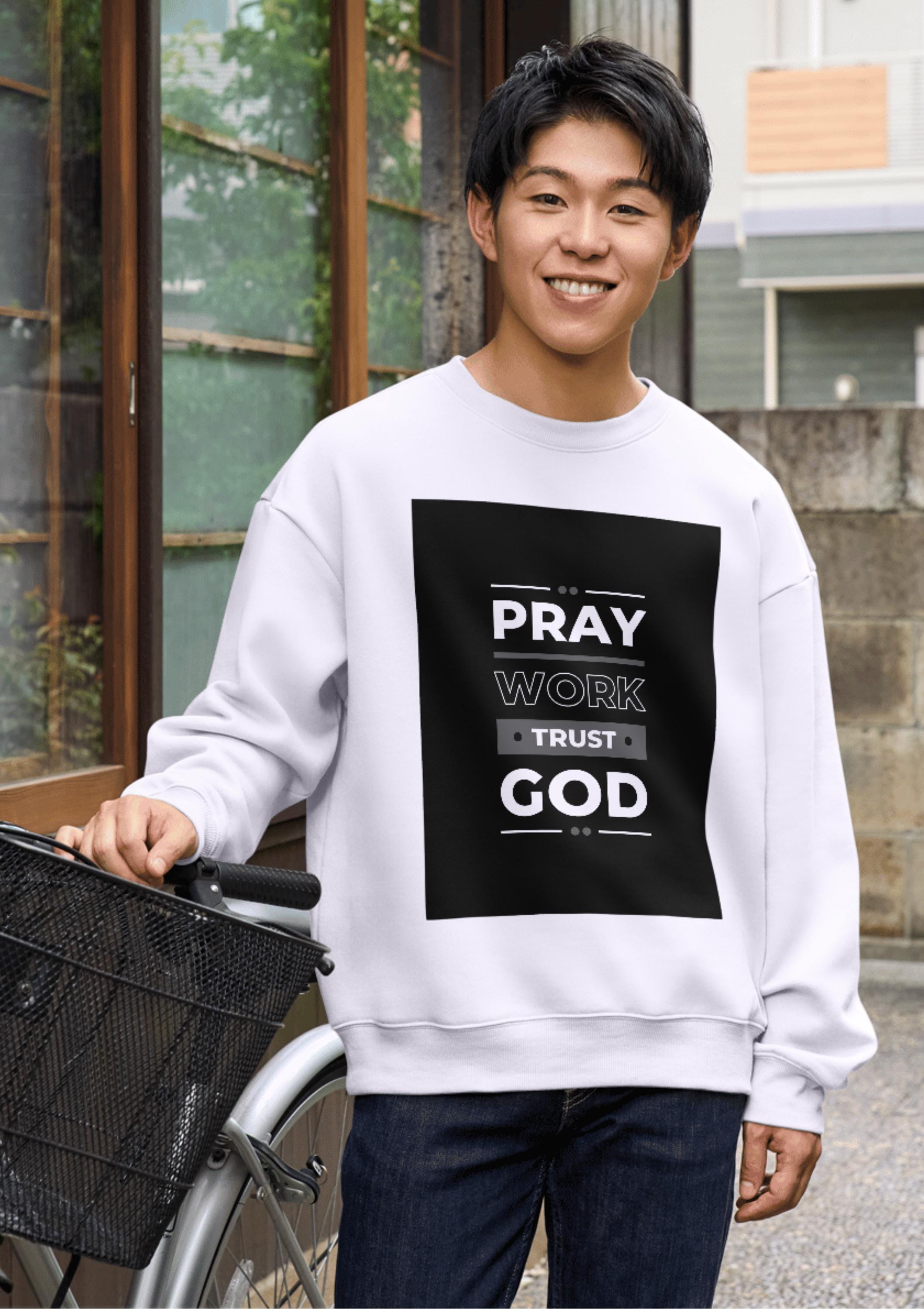 Pray Work Trust God Digital PNG, Christian Quote Art, Faith-based ...