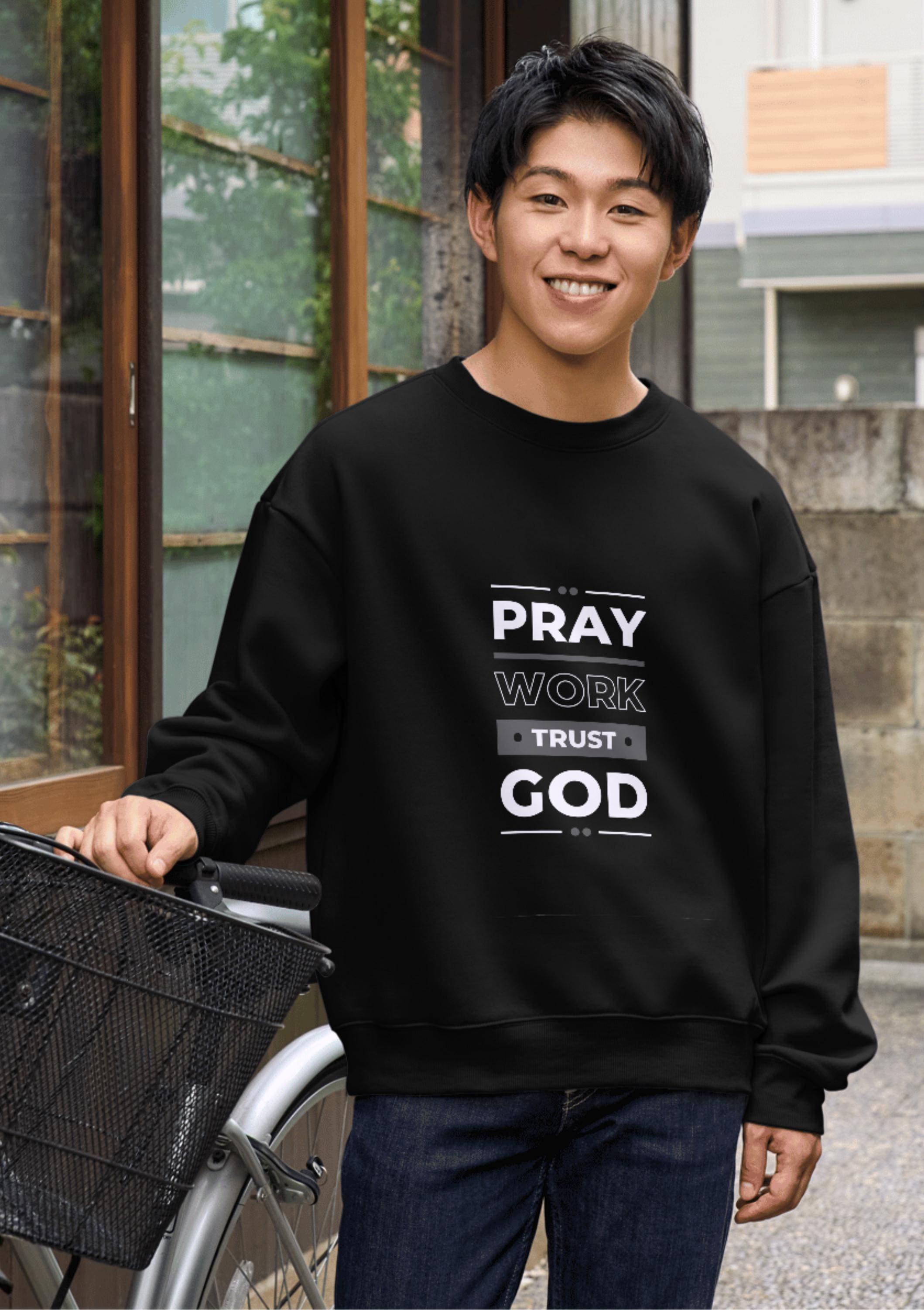 Pray Work Trust God Digital PNG, Christian Quote Art, Faith-based ...