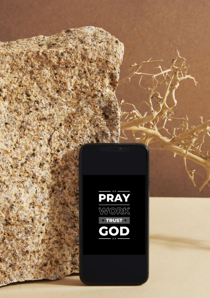 Pray Work Trust God Digital PNG, Christian Quote Art, Faith-based ...