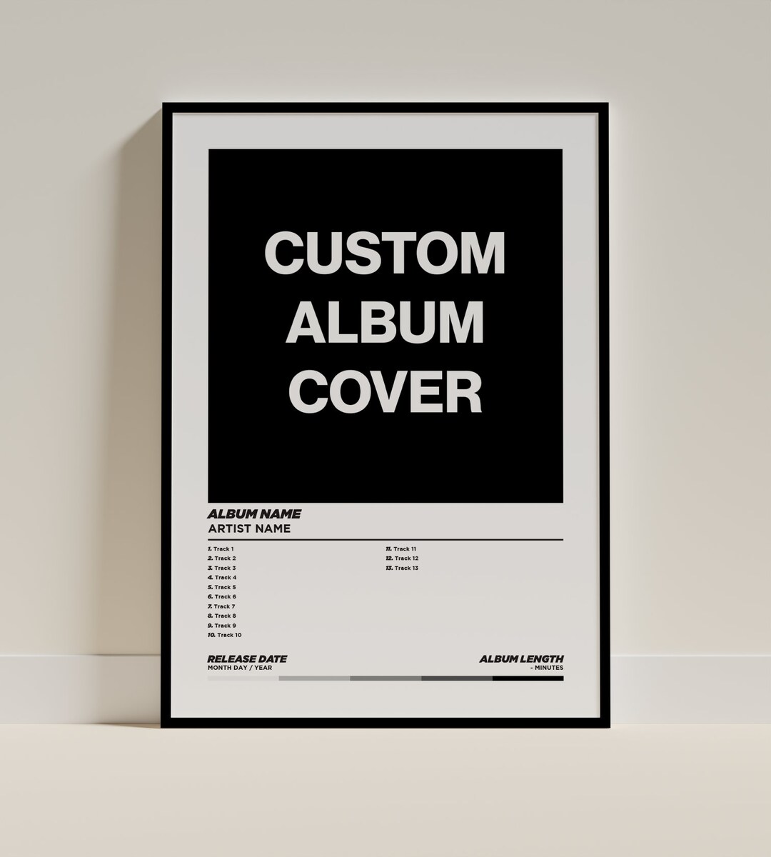 Custom Album Posters Personalised Music Wall Art Perfect for Music ...