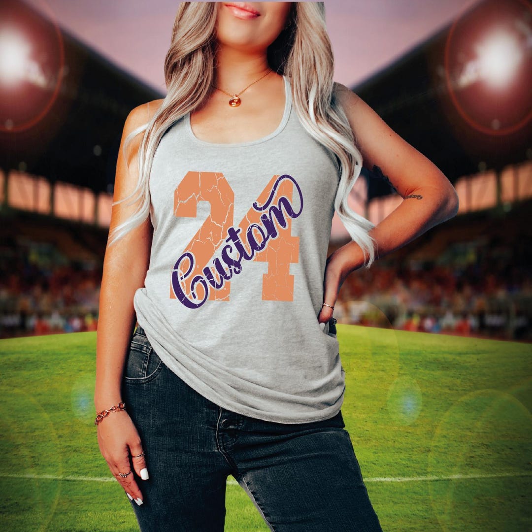 Custom Mascot Name and Number Racerback and V-neck Shirt, Personalized ...