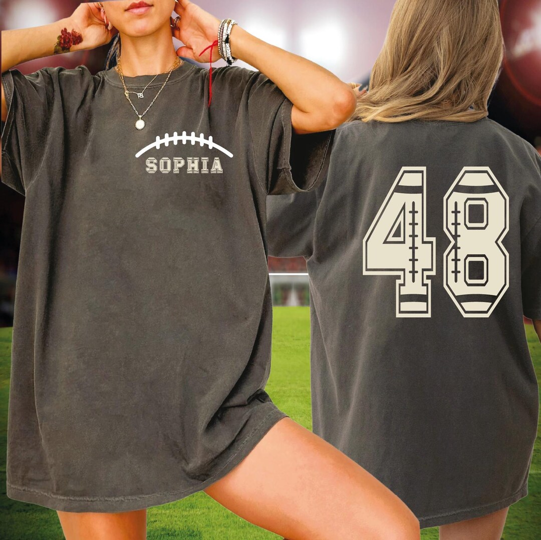 Comfort Colors Custom Football Player T-shirt With Personalized Name ...