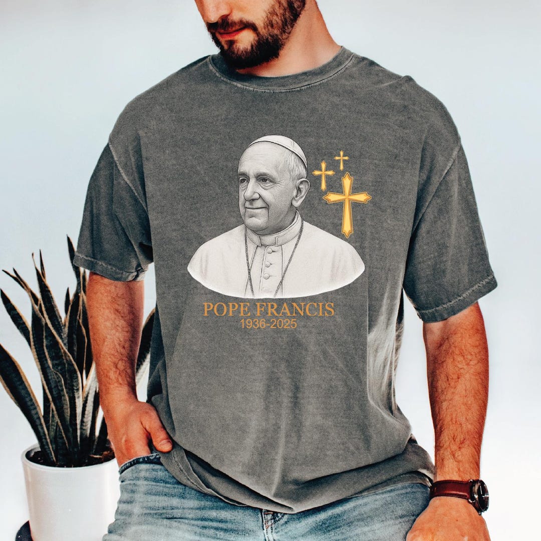 Pope Francis Shirt, Catholic Vatican Tribute Tee, Christian Memorial ...