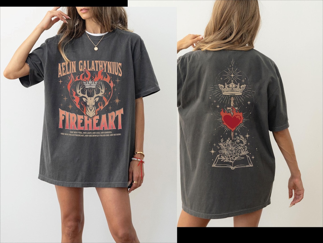 Throne of Glass Fan Comfort Colors Shirt, Fireheart Aelin T Shirt ...