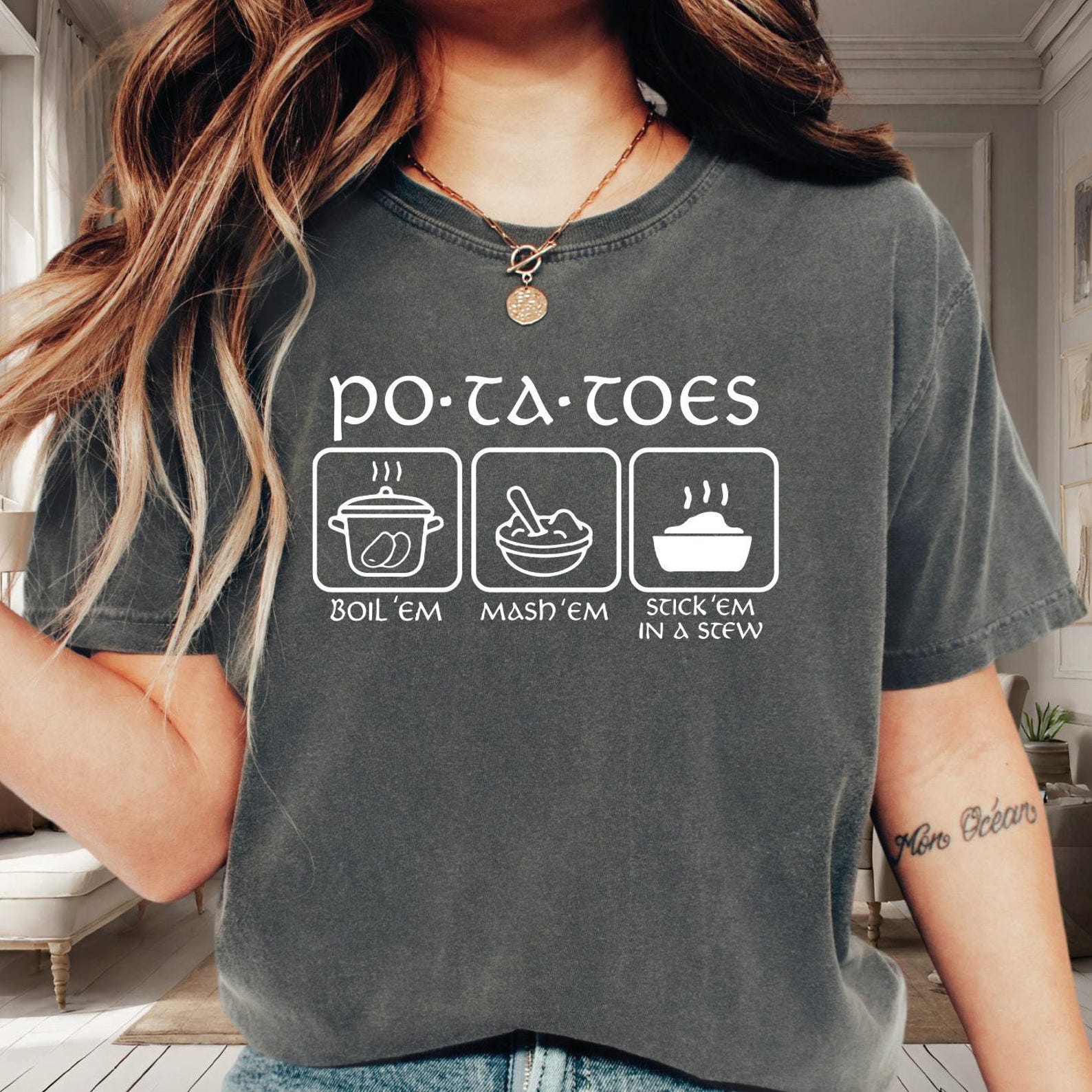 Potatoes Boil Em Mash Em Stick Em in A Stew Shirt, Funny Potatoes Shirt ...