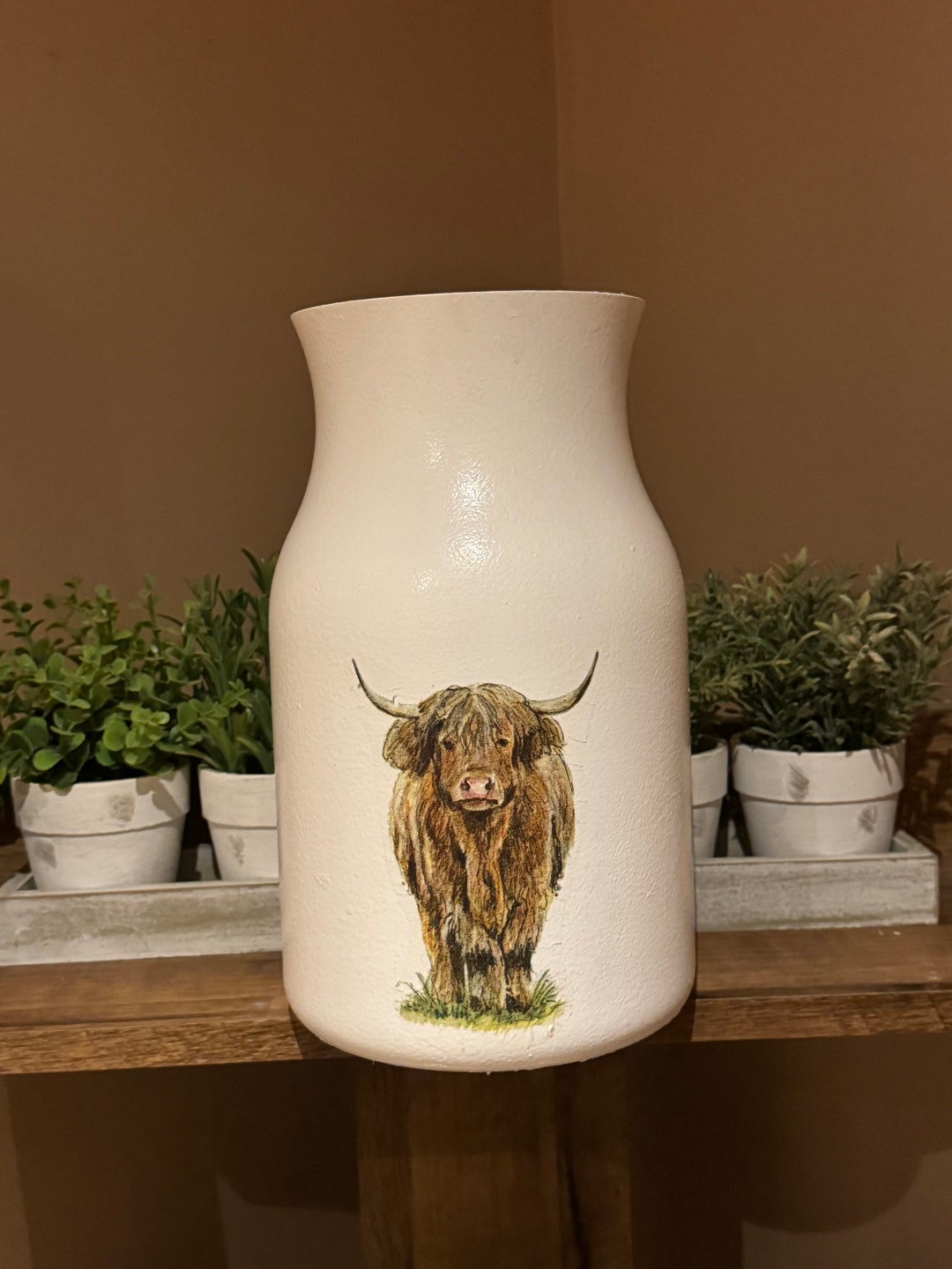 Gorgeous Highland Cow Glass Vase - Etsy