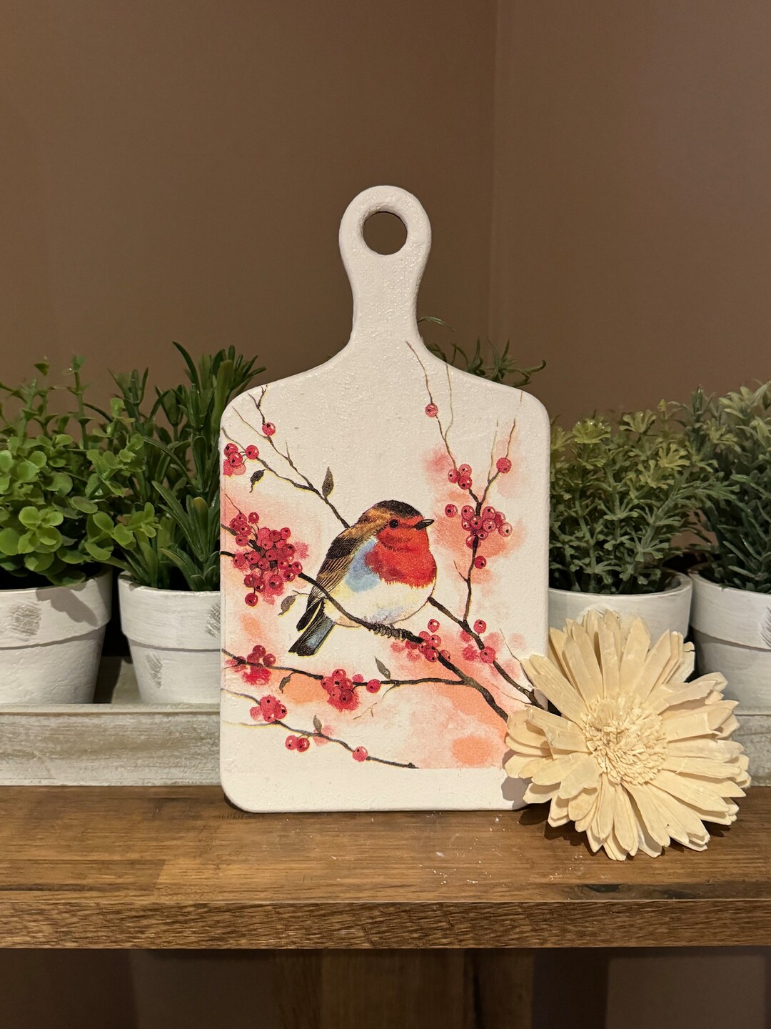 Stunning Robin Decoupaged Wooden Chopping Board. - Etsy