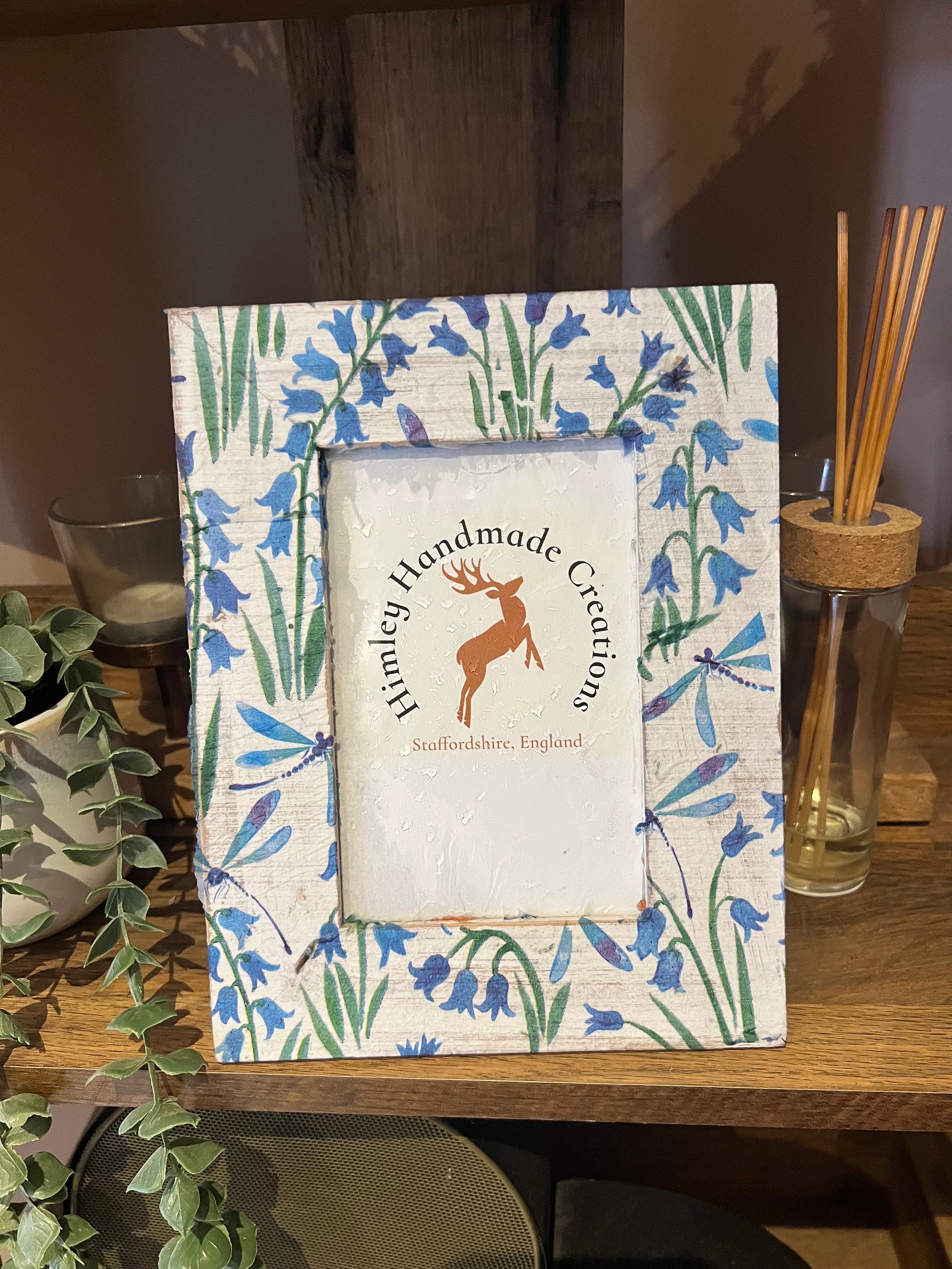 Stunning Blue Floral Decoupaged Photo Frame. - Etsy