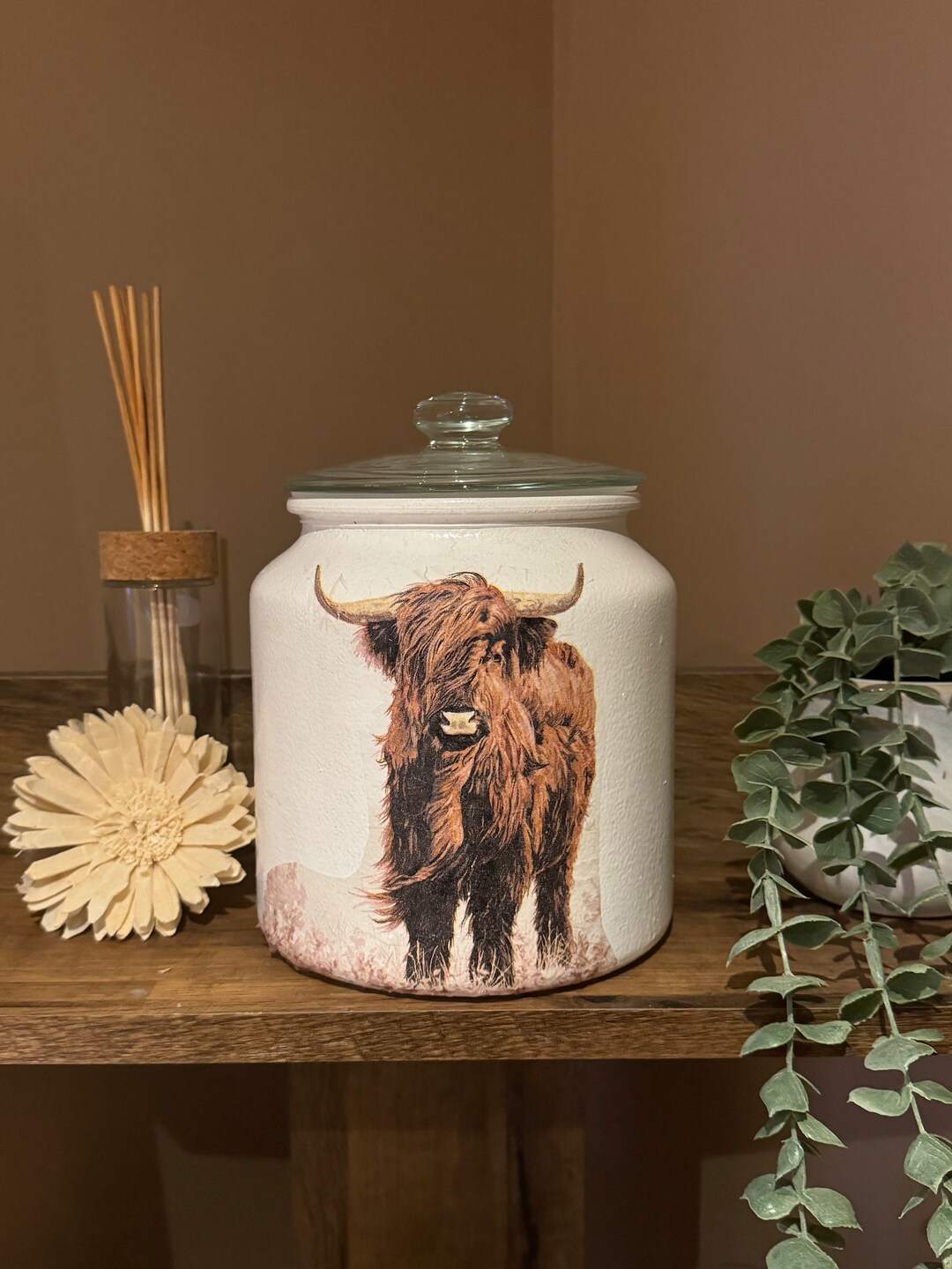 Stunning Highland Cow Decoupaged Treat/cookie Jar. - Etsy
