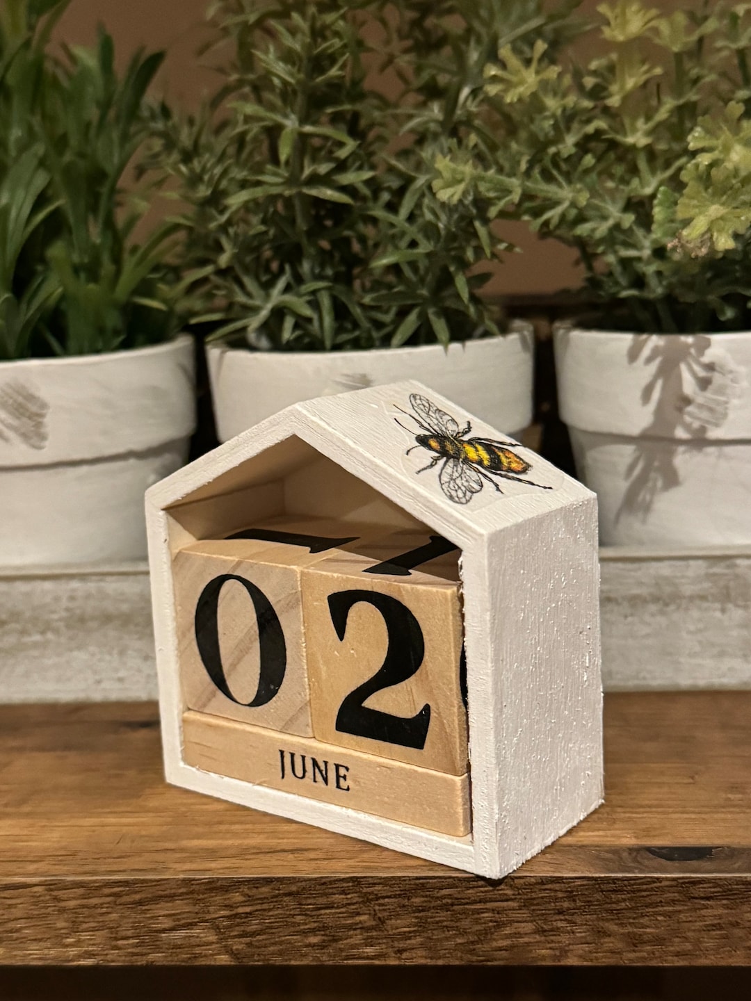 Stunning Bee Decoupaged Wooden Block Calendar - Etsy