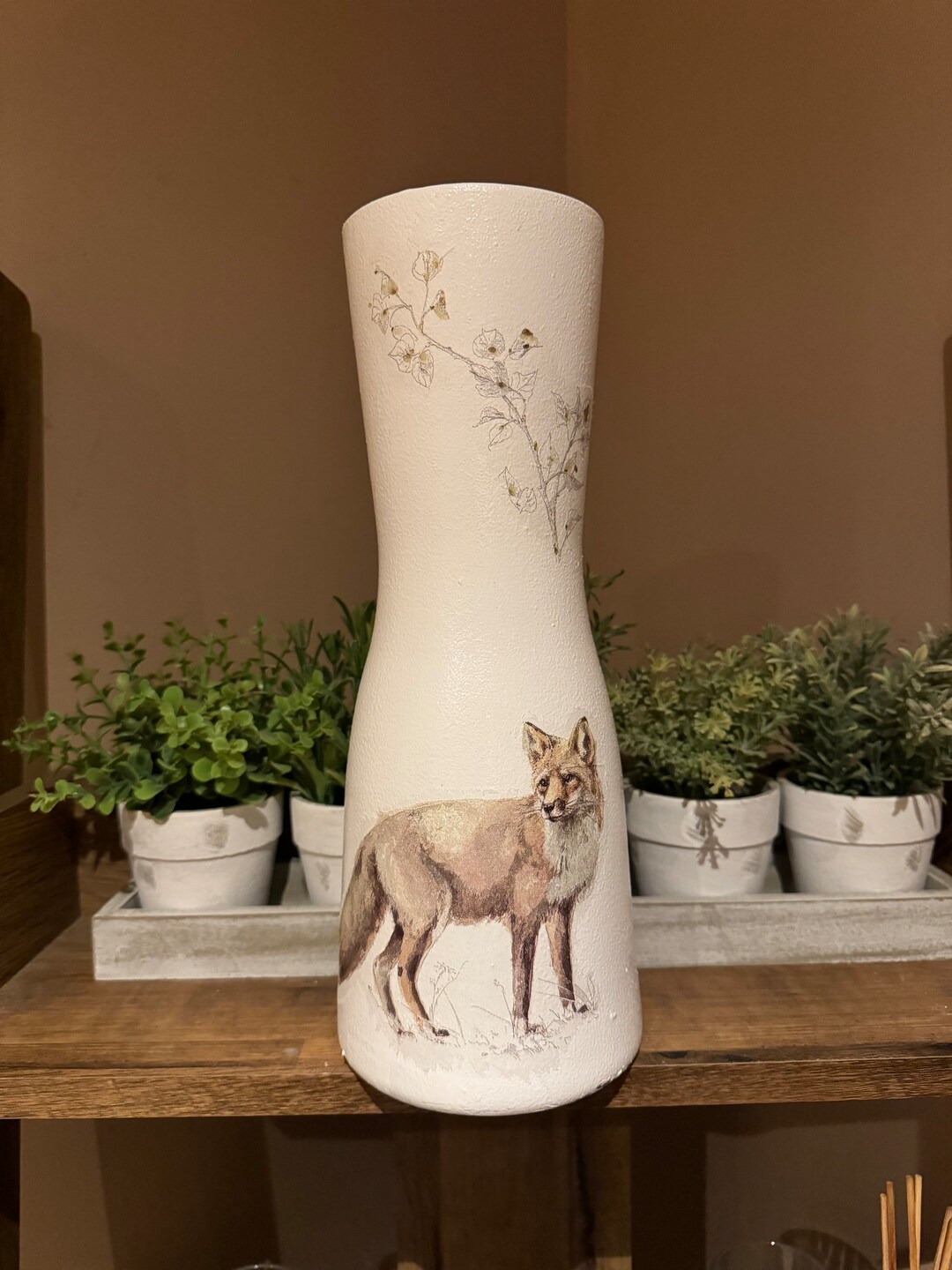 Gorgeous Woodland Fox Glass Vase - Etsy