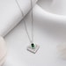 Sterling Silver Emerald Talisman Necklace, Guardian Symbol Pendant ...