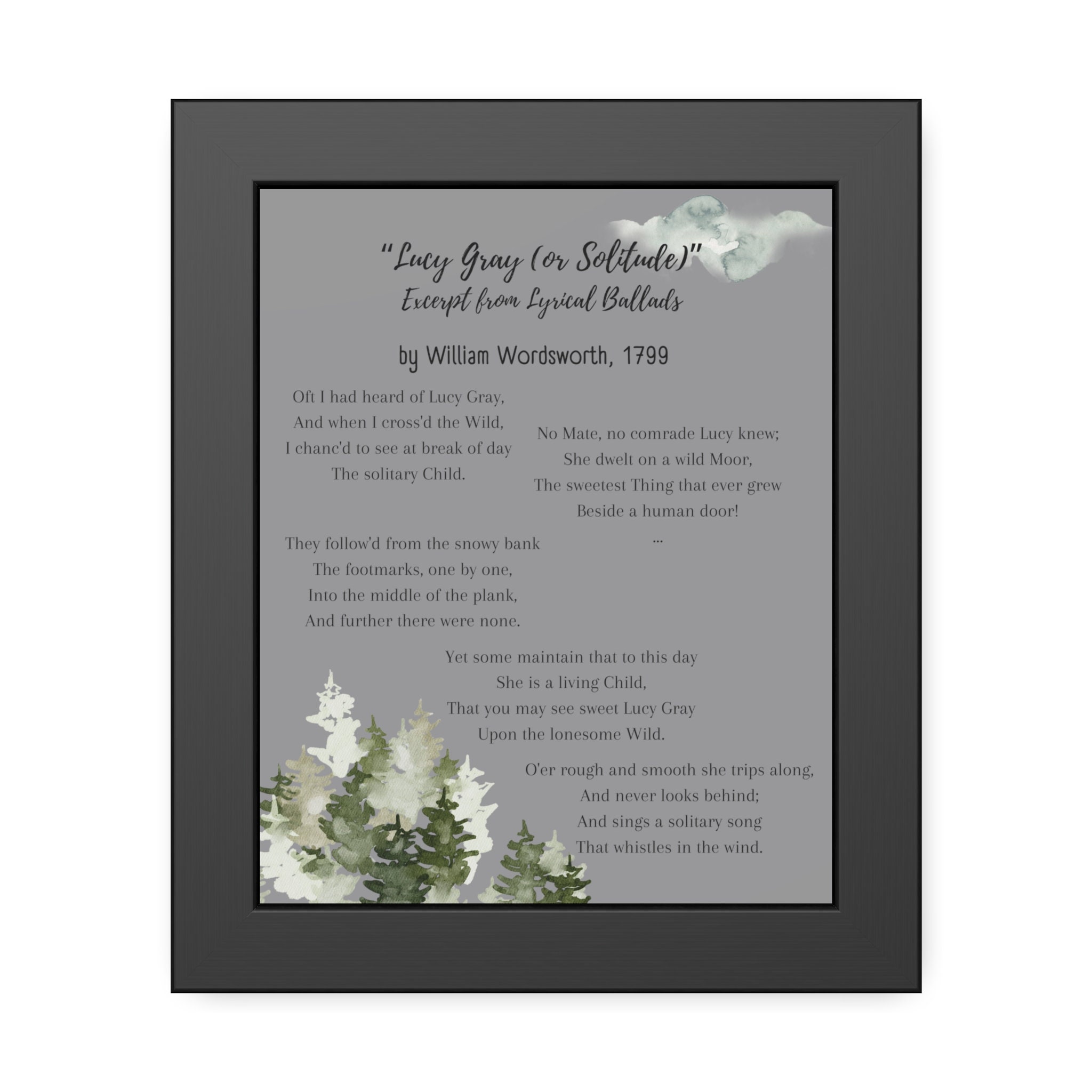 Ballad of Lucy Gray Framed Matte Poster, Poem, William Wordsworth ...