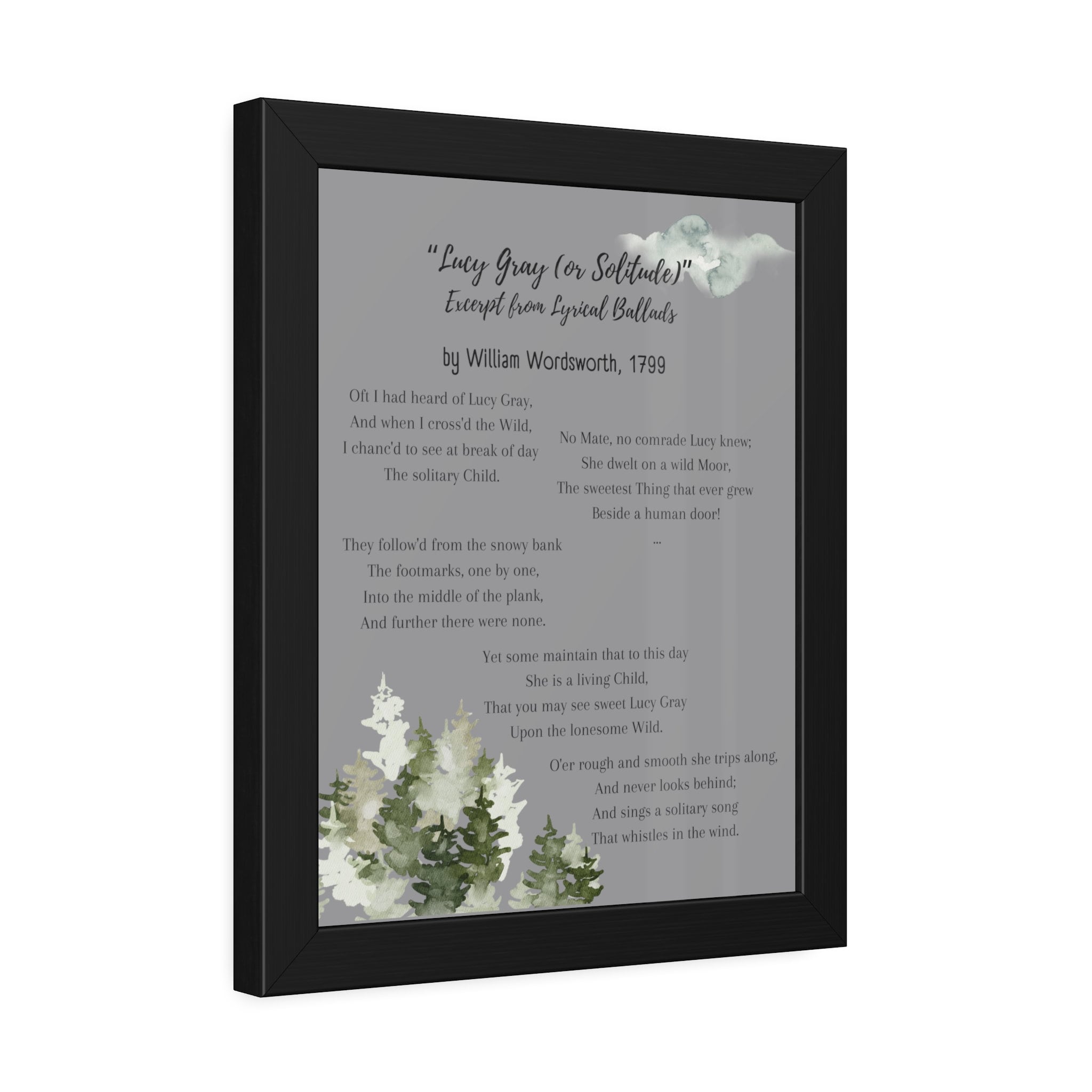 Ballad of Lucy Gray Framed Matte Poster, Poem, William Wordsworth ...
