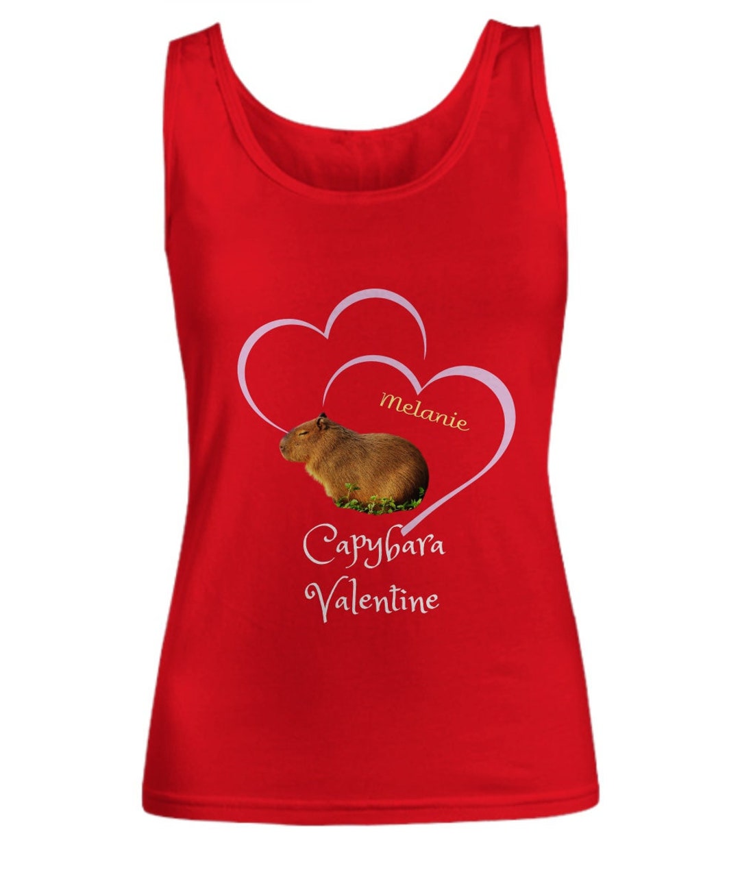 Capybara Valentine Personalizable Women's Tank Top, Hearts, Gift for ...