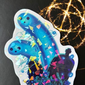 Ghost Worm Clear Holographic Sticker - Etsy