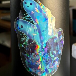 Ghost Worm Clear Holographic Sticker - Etsy