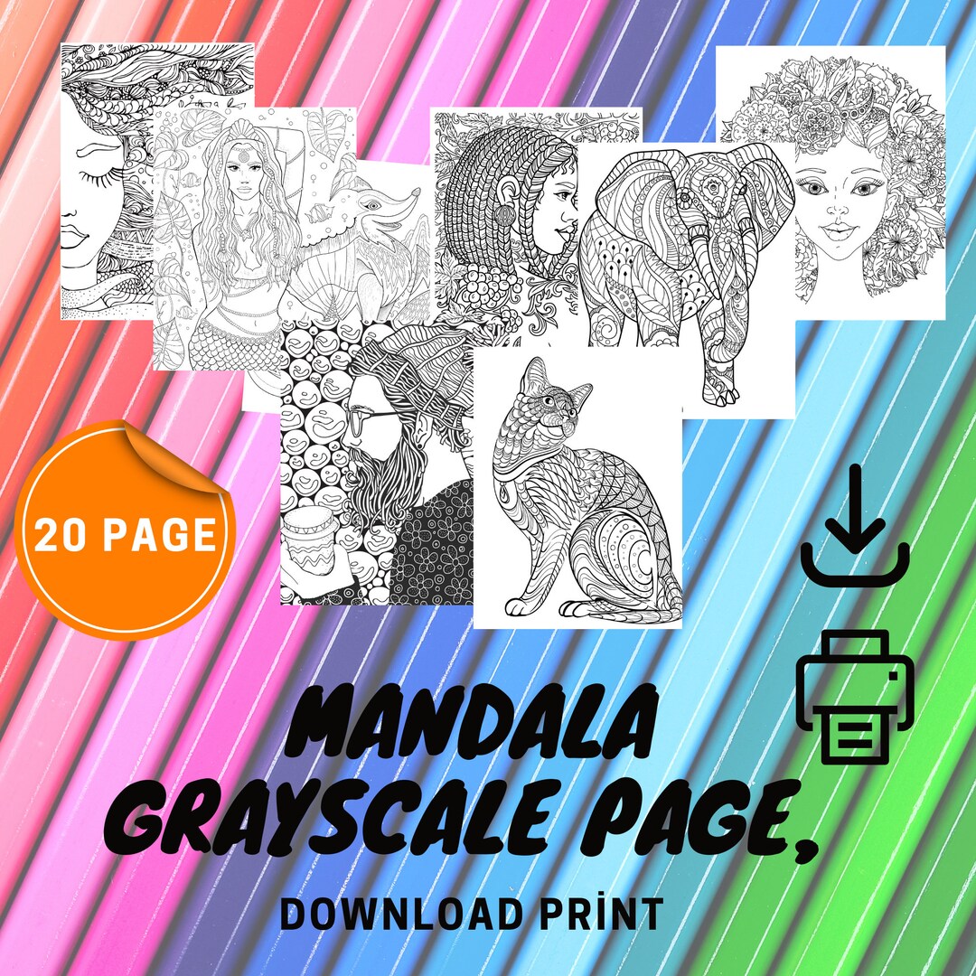 Printable Animal Human Mandala 20 Coloring Pages, Relaxation Coloring ...
