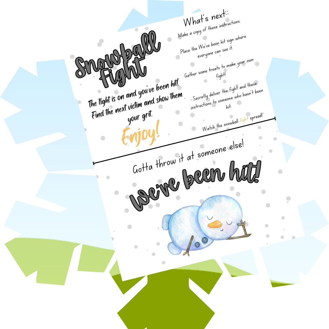 Snowball Fight, You've Been Snowball - Etsy