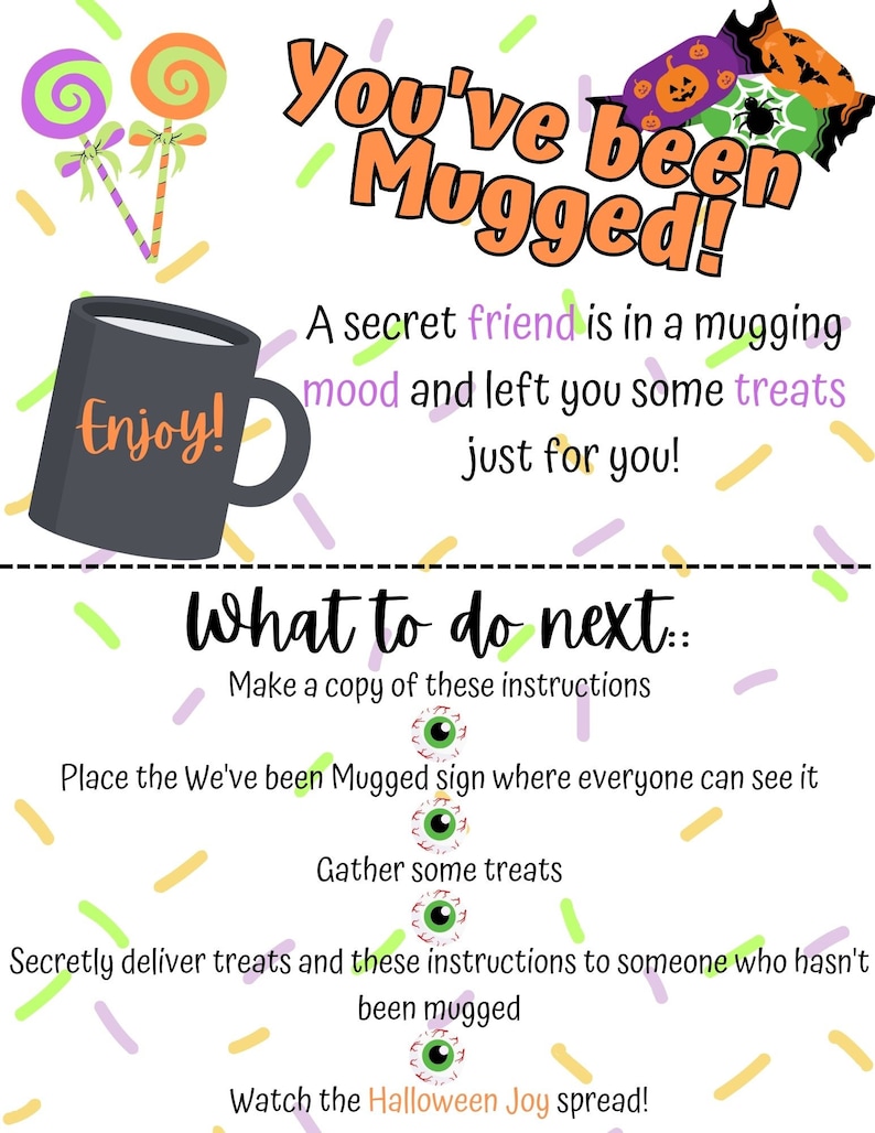Printable You've Been Mugged Halloween Style - Etsy