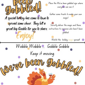 Printable You've Been Mugged Gobbled Thanksgiving Game - Etsy